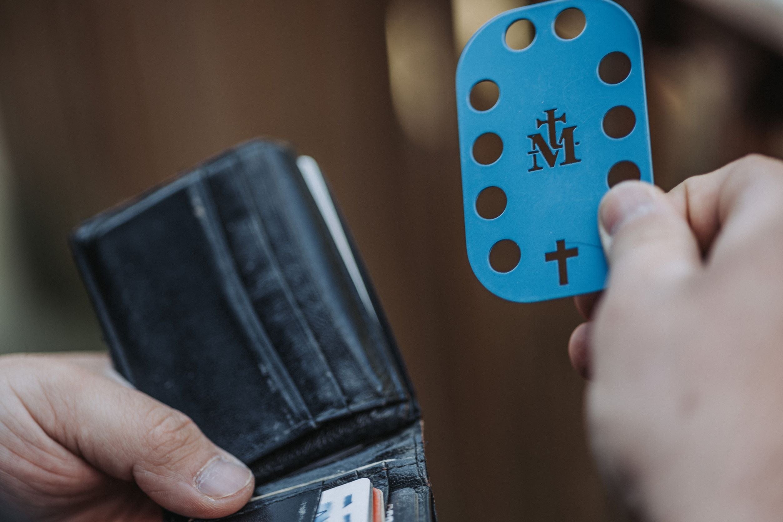 The Blue Rosary Card | Made to fit in your wallet